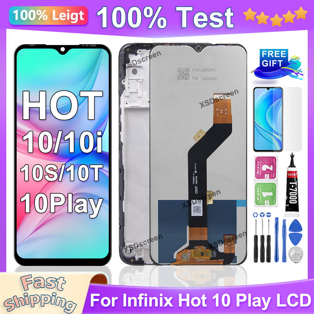 For Infinix Hot 10/10i/10S 10T/10 Play/10 Lite LCD Display Touch Screen ...