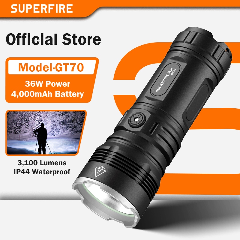 SUPERFIRE GT70 36W High Power LED Waterproof Flashlight Torch With ...
