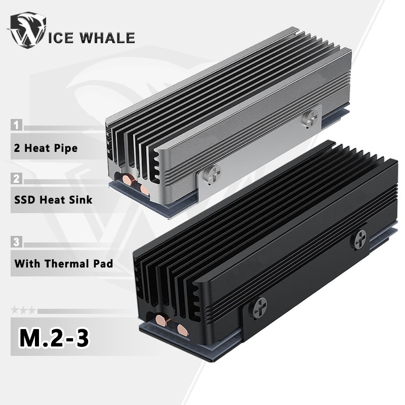ICE Whale M.2-3 2 Heat Pipes M.2 2280 SSD Heat sink Solid State Drive ...