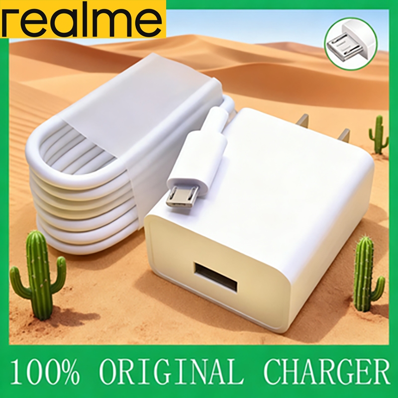 Realme Charger Original Fast Charger 18W Micro USB/Type-C Cable 2In1 ...