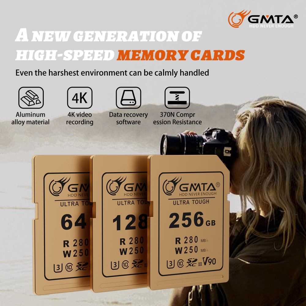 Metal V90 SD Card, H-Flash 4K UHS-II SD card, 64GB/128GB/256GB, 280MBs ...