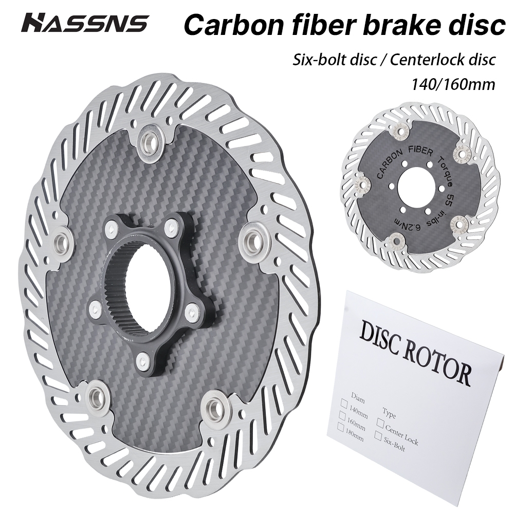 HASSNS Mountain bike carbon fiber Center Lock Disc brake discs 6 bolt ...