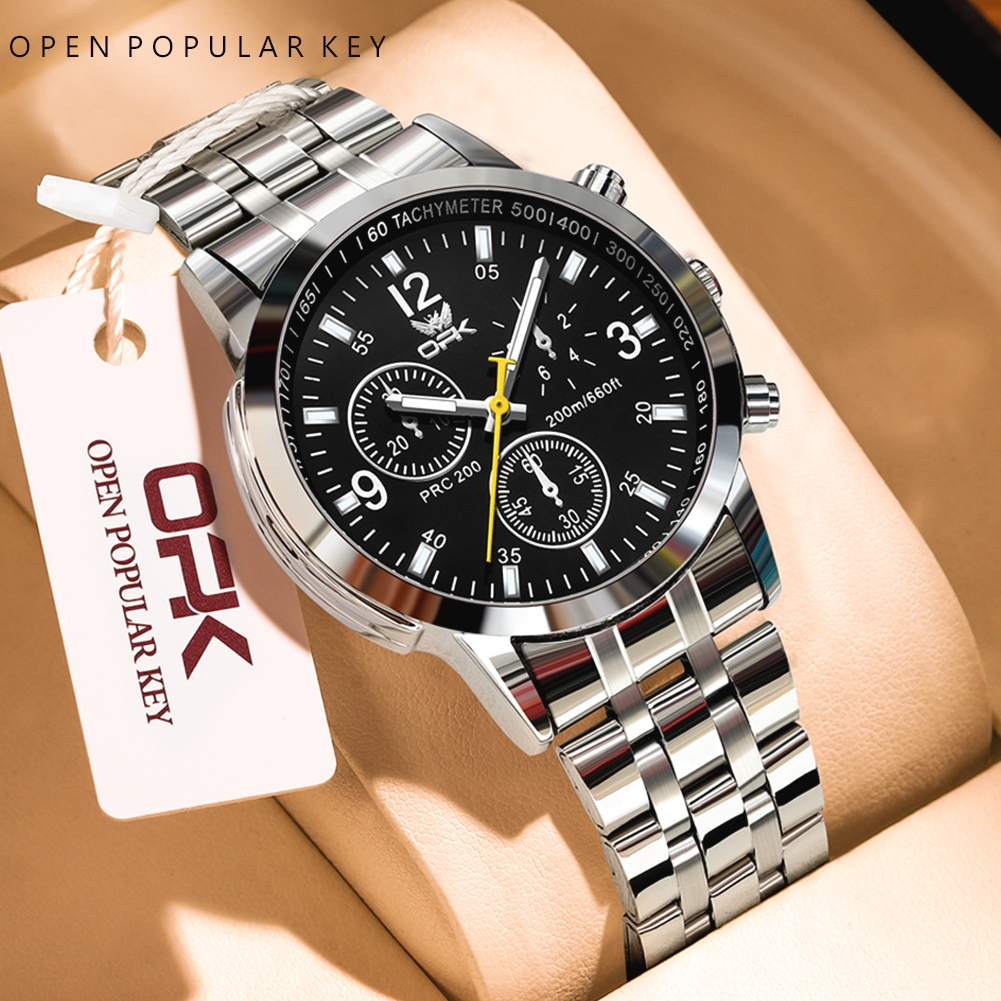 OPK Watch For Men Water Proof Original Quartz Stainless Steel Luminous ...