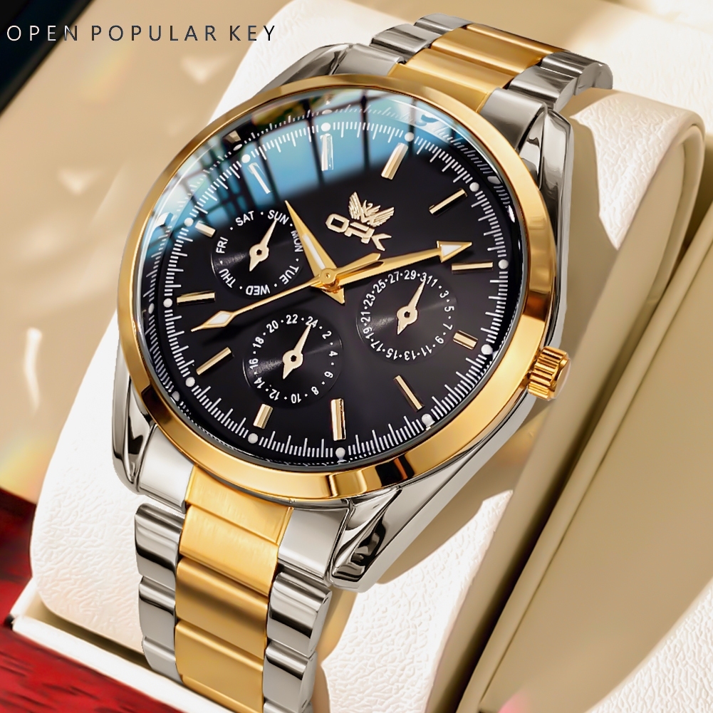 OPK Watch For Men Waterproof Original Quartz Stainless Steel Luminous ...