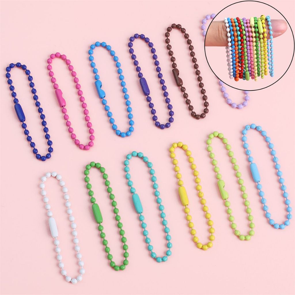 10PCS 12CM Metal Chain Colorful Paint Bead Chain diy Chain Accessories ...