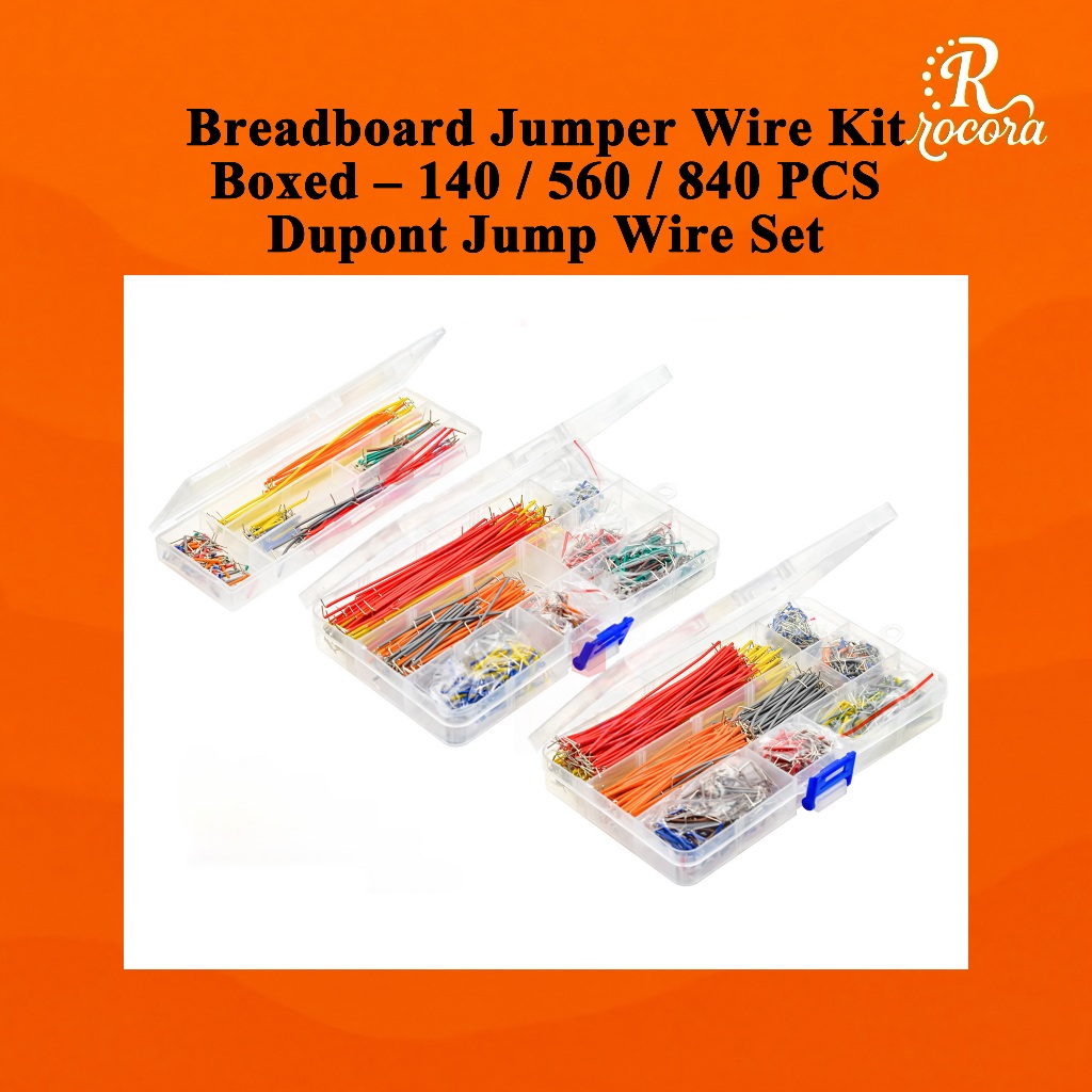 Breadboard Jumper Wire Kit Boxed – 140 / 560 / 840 pcs Dupont Jump Wire ...