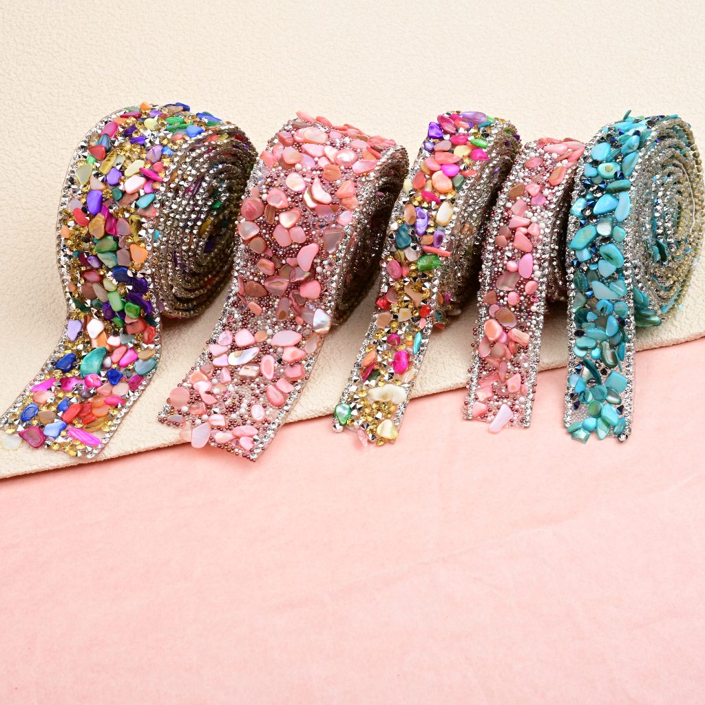 2/3.5 Cm Wide Color Gravel Rhinestone Hot Rubber Strip Diamond ...