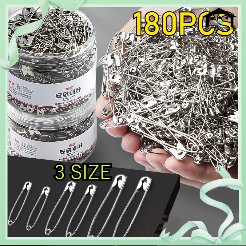 180PCS/Box Extra Large Safety Pin Perdible Pins PUSHPIN PERDIBLE 3Size ...