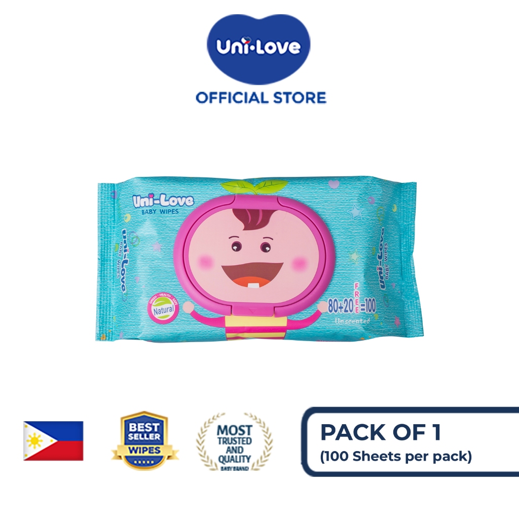 UniLove Unscented Baby Wipes 100's Pack of 1 | Shopee Philippines