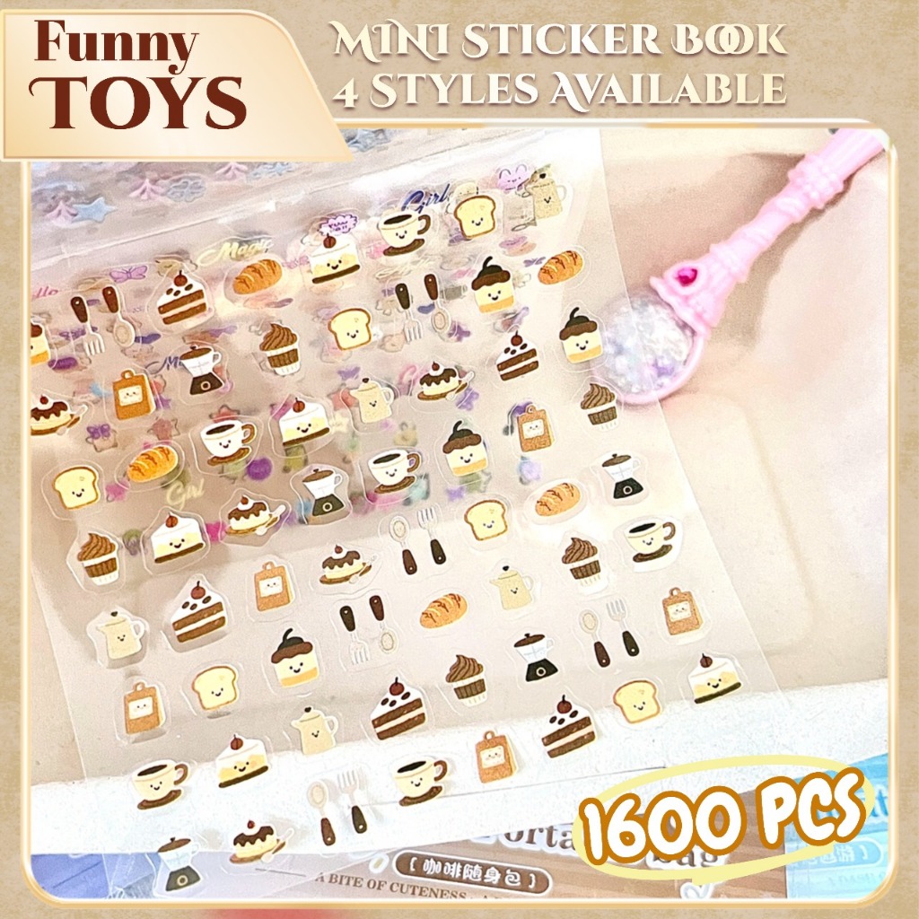 Over 1600 PCS Mini Deco Sticker Book Cute Emoji Sticker Set Cartoon Bow ...
