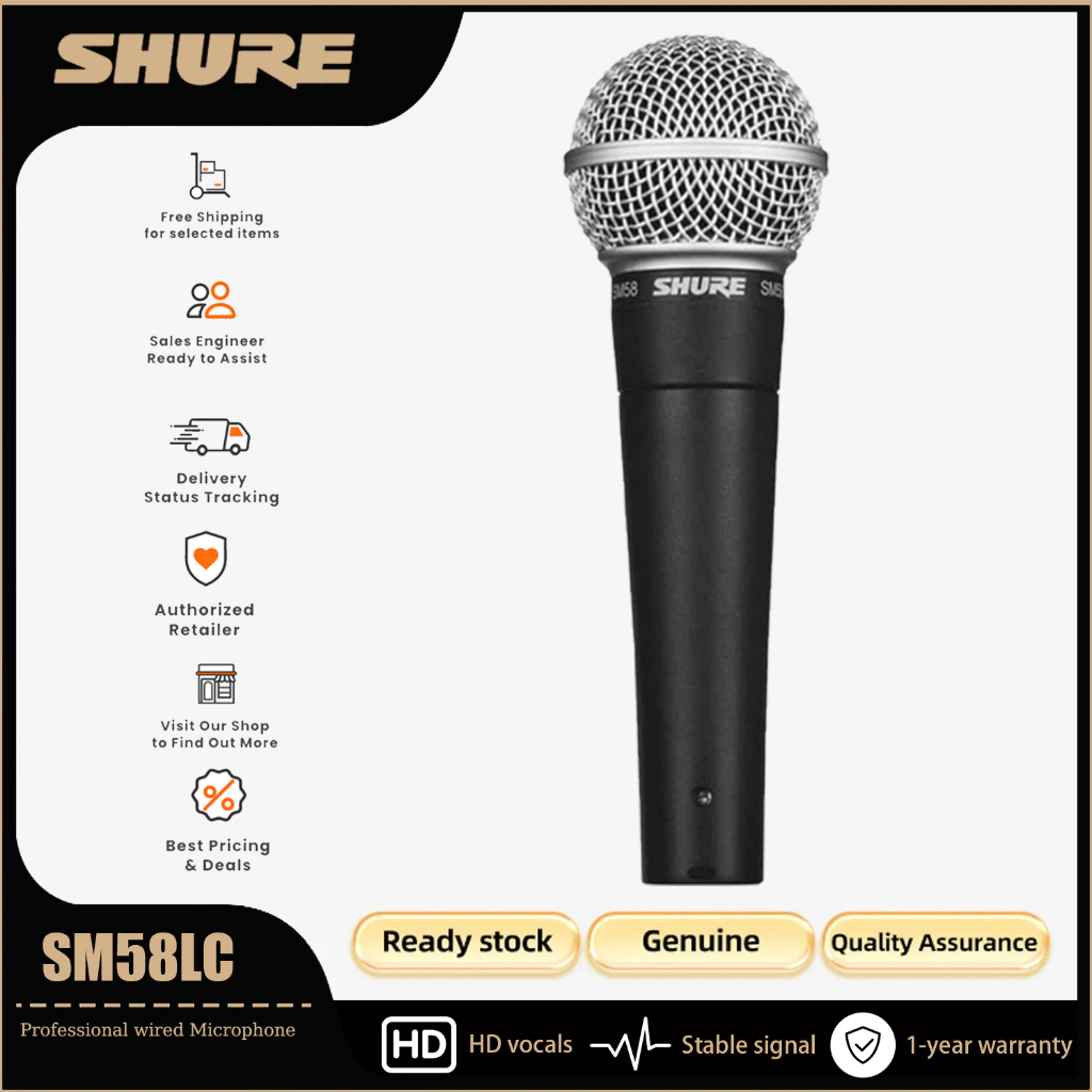 Shure SM58 Handheld Dynamic Vocal Microphone Includes Stand Adapter ...