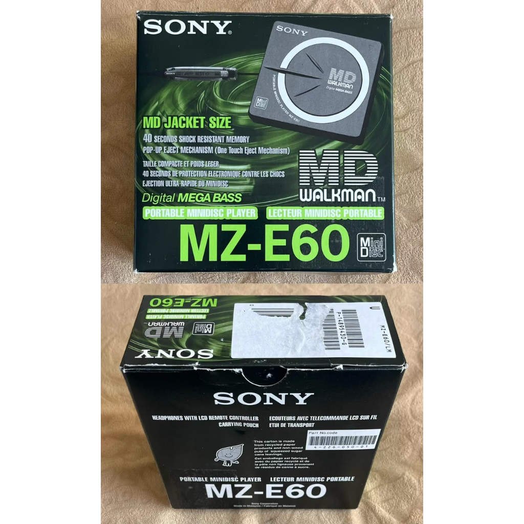 Sony MZ-E60 Blue MiniDisc Player - Brand New Full Set - Fully ...