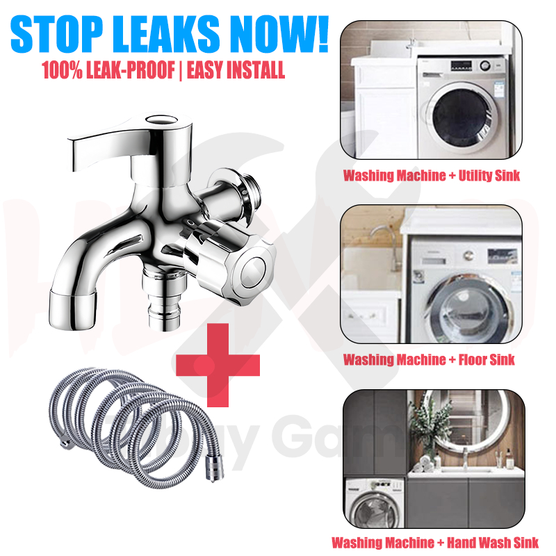 Stainless steel washing machine faucet household dual-purpose multi ...