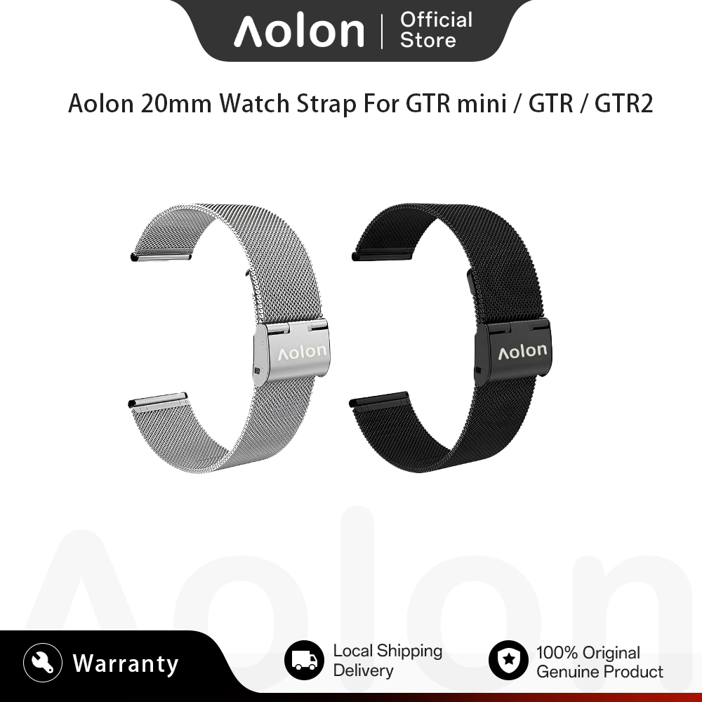 Aolon 20mm Original Smart Watch Stainless Steel Strap Silicone Material ...