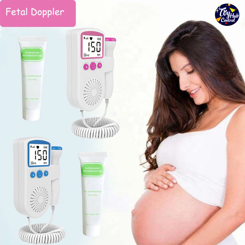 Fetal Doppler Baby Heart Monitor with Gel Portable Baby Heartbeat ...