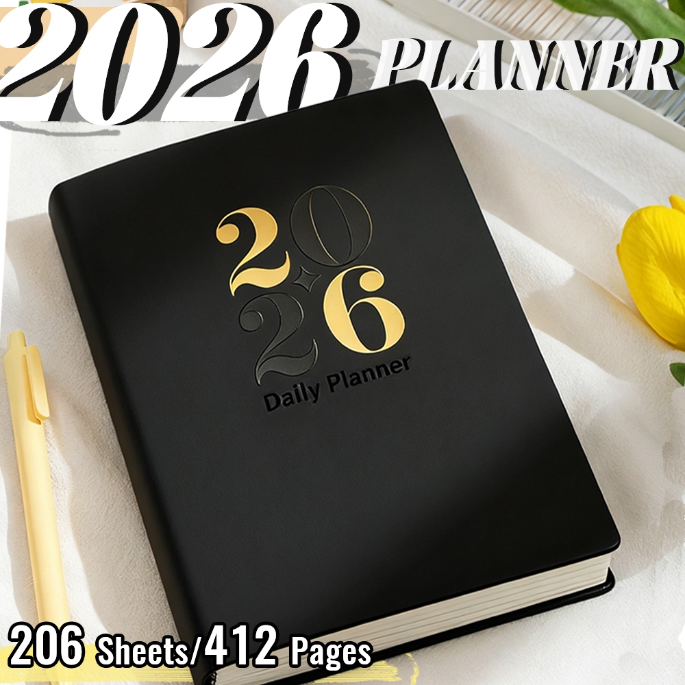 2026 Planner A5 Softcover English Yearly Schedule Daily Plan Notebook ...