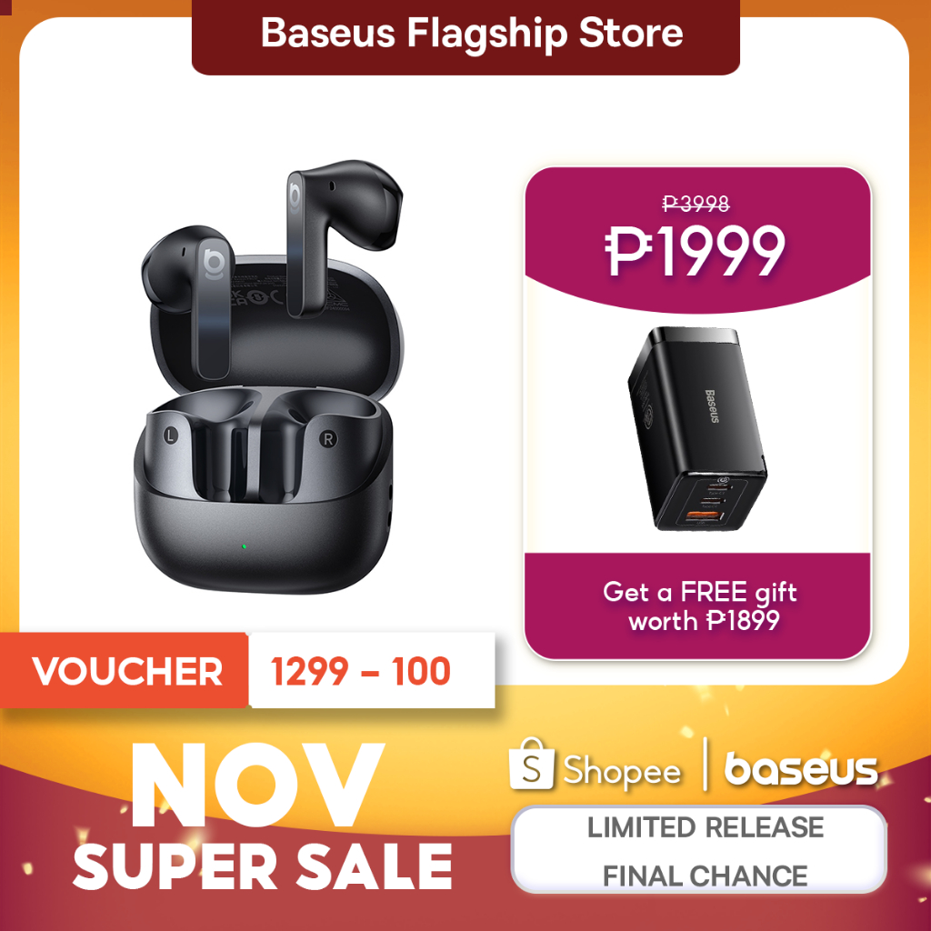 [Christmas Gift] Baseus BS1 NC Wireless Bluetooth Earphones Noise ...
