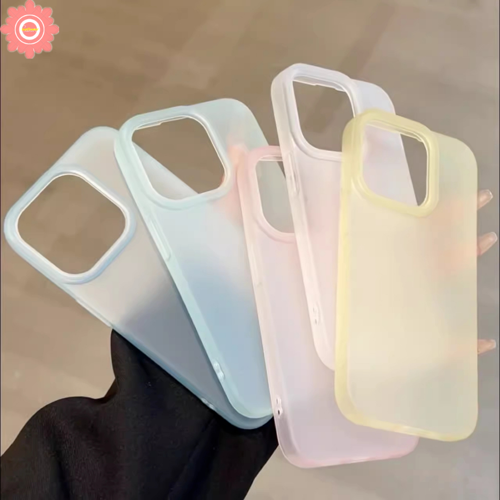Simple Solid Color Couple Large Hole Frosted Case Compatible for IPhone ...