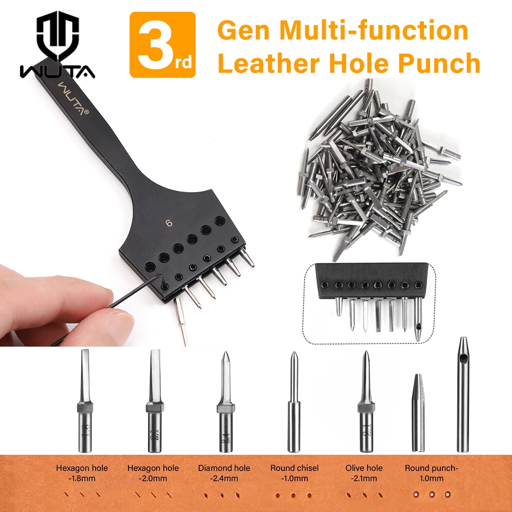 WUTA 3rd Gen Leather Punch Head Replaceable Pricking Iron ...