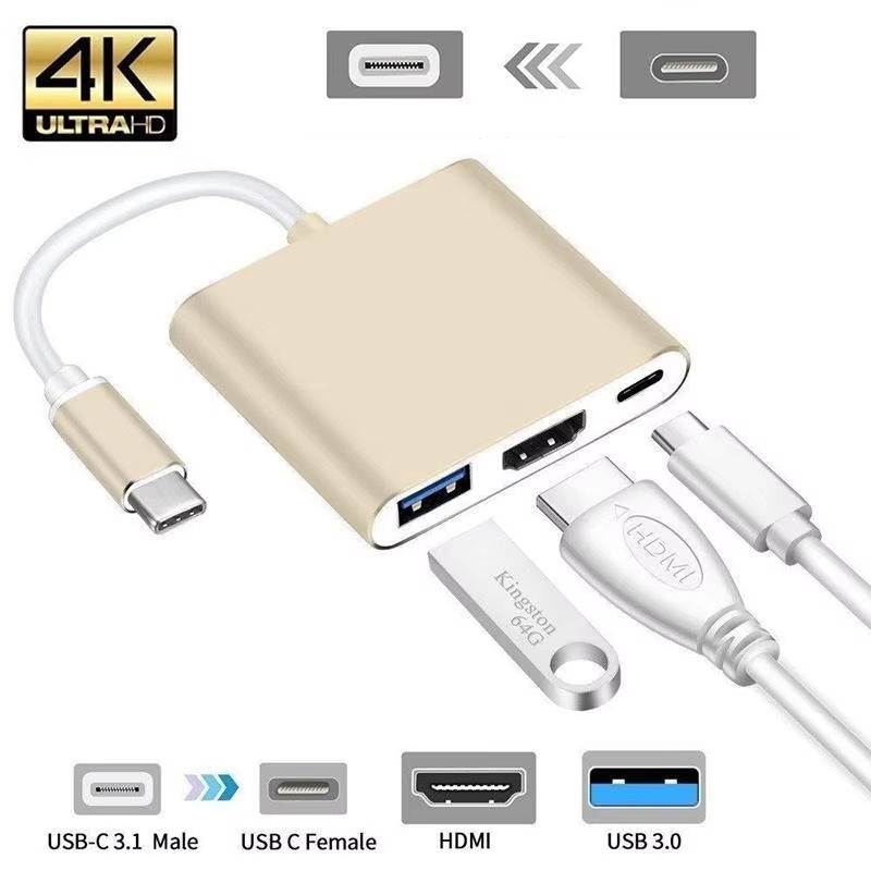 USB C to HDMI Adapter, Type c OTG 3 in 1 Hub, 4k HDMI & PD Fast ...