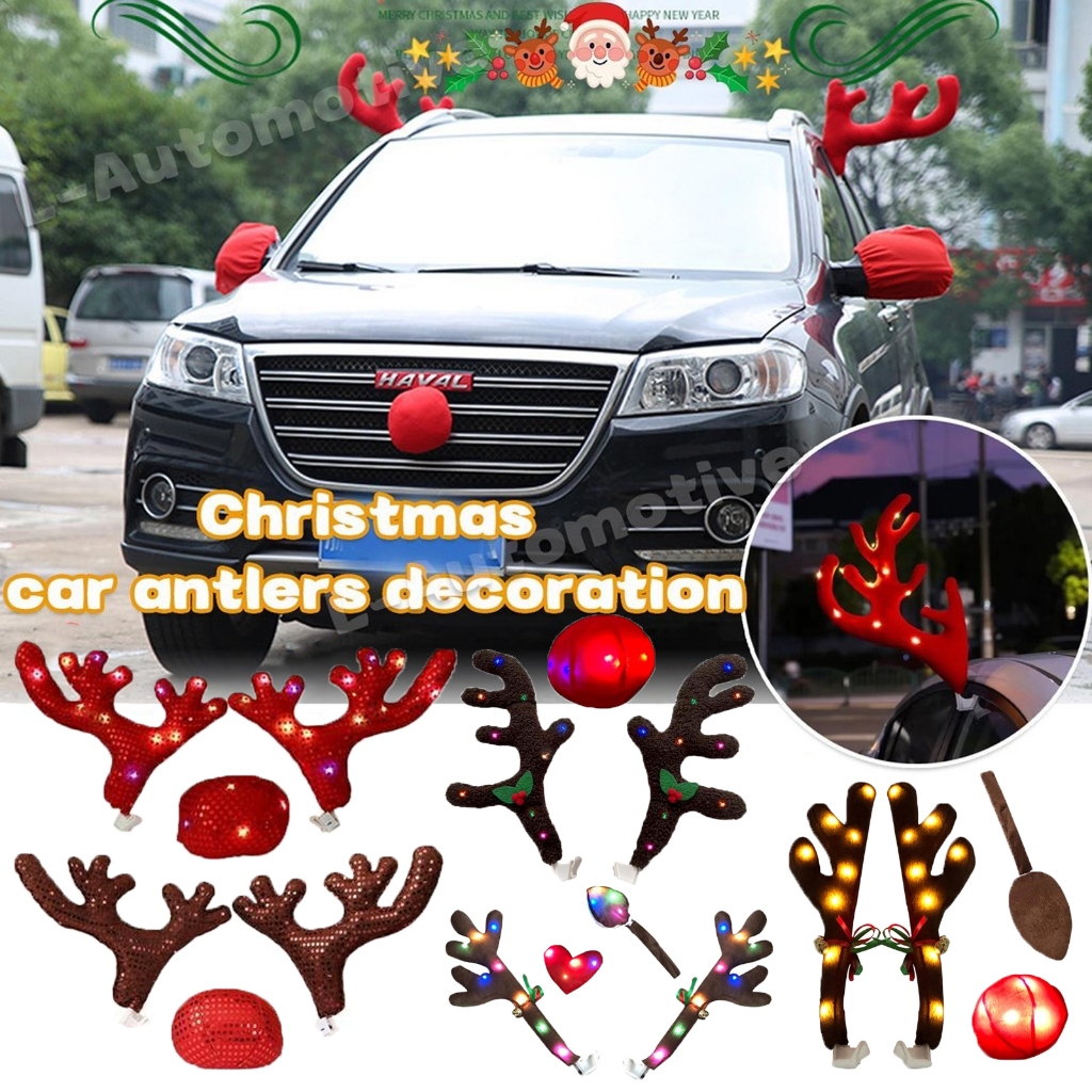 Car Antler Christmas Reindeer Decorations Reindeer Antlers Christmas ...