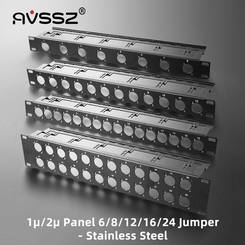 AVSSZ stainless steel Cabinet Patch Panel 19" 8/12/16/24 Channels 1U/2U ...