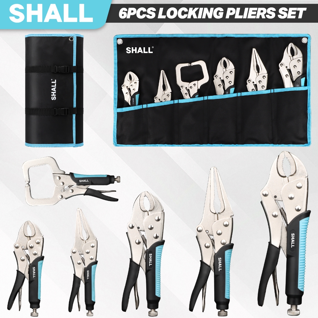 SHALL 6-Piece Locking Pliers Vice Grips Pliers Set, 5",7" & 10" Curved ...