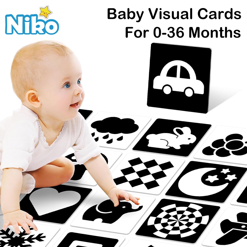 NIKO Baby Visual Stimulation Cards for 0-36 Months Infants Early ...