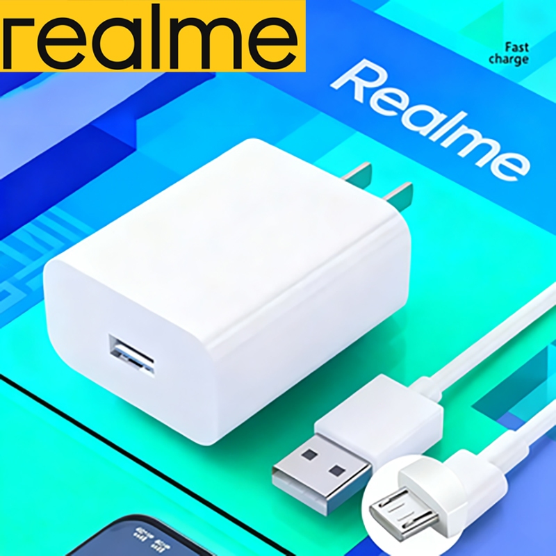Realme Charger Original Fast Charger 18W Micro USB/Type-C Cable 2In1 ...