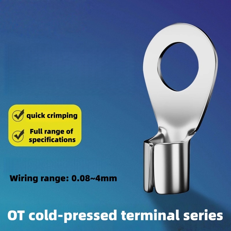 OT Cold pressed Terminal Crimping Nose Round Bare End Wiring Ear Open ...