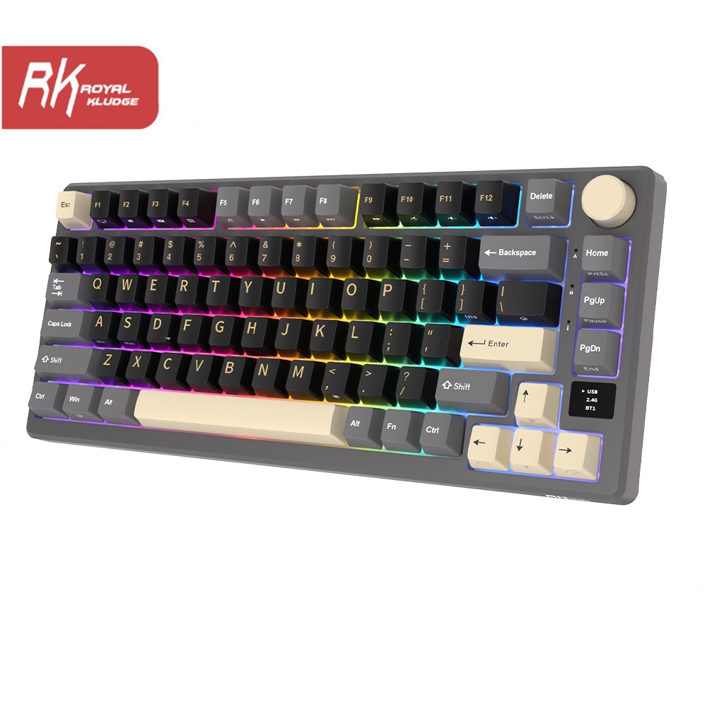 RK ROYAL KLUDGE RKM75 Phantom Gasket 81 Keys Wireless Mechanical ...