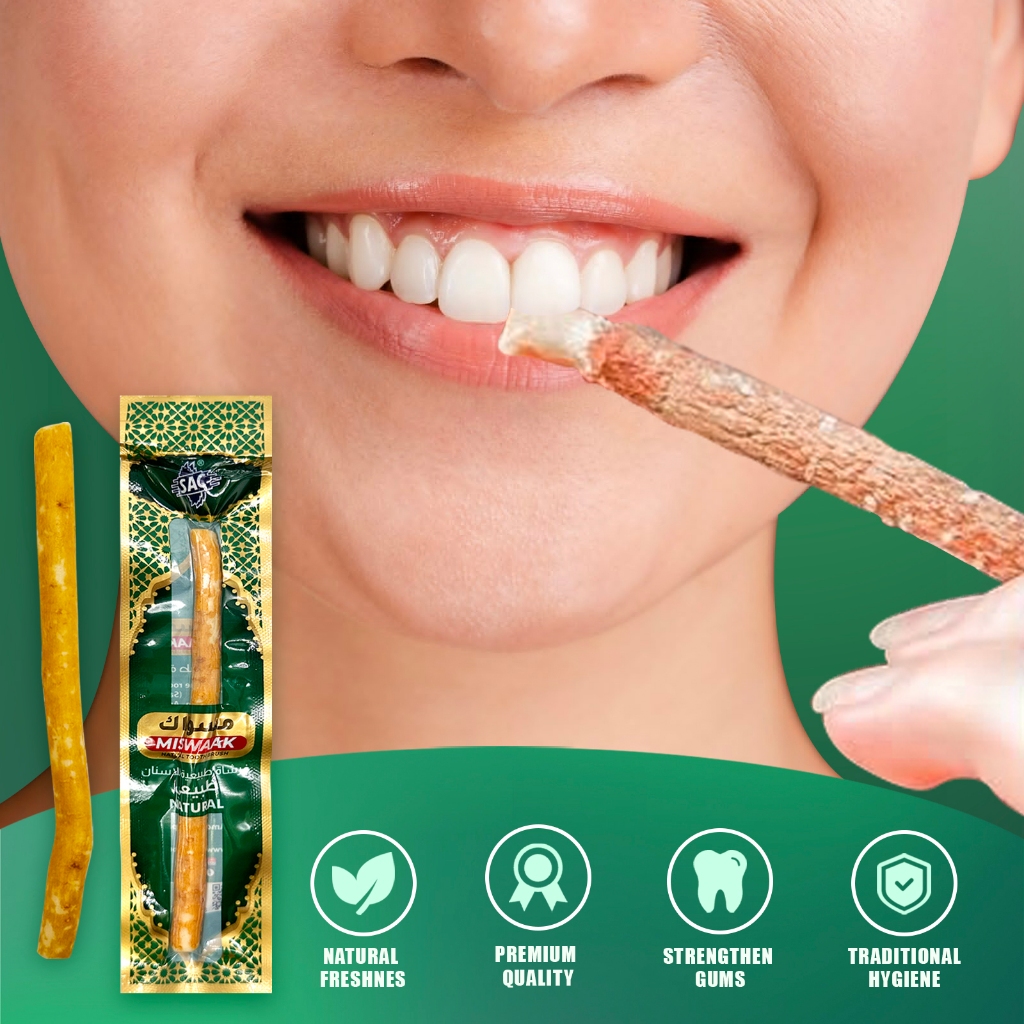 Miswak Natural Brushing Stick Care for Gums Healthy Fresh Breath Vacuum ...