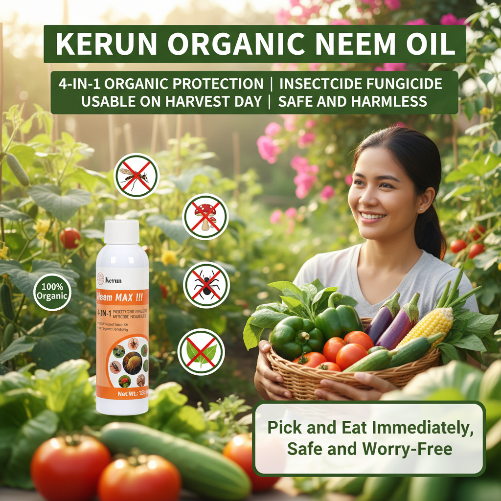 Neem Oil 4-in-1 Spray: Organic Pest Control Safe to Harvest Day for ...