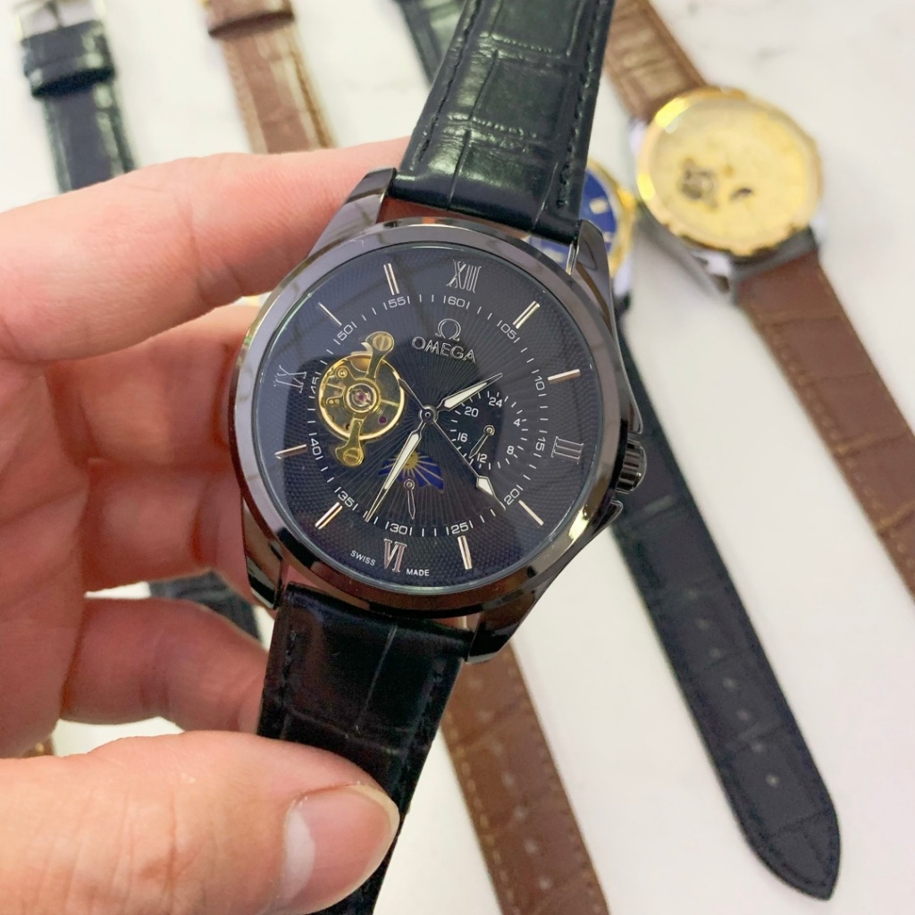 Omega New Style JX Leather Strap Manual Mechanical Movement Business ...