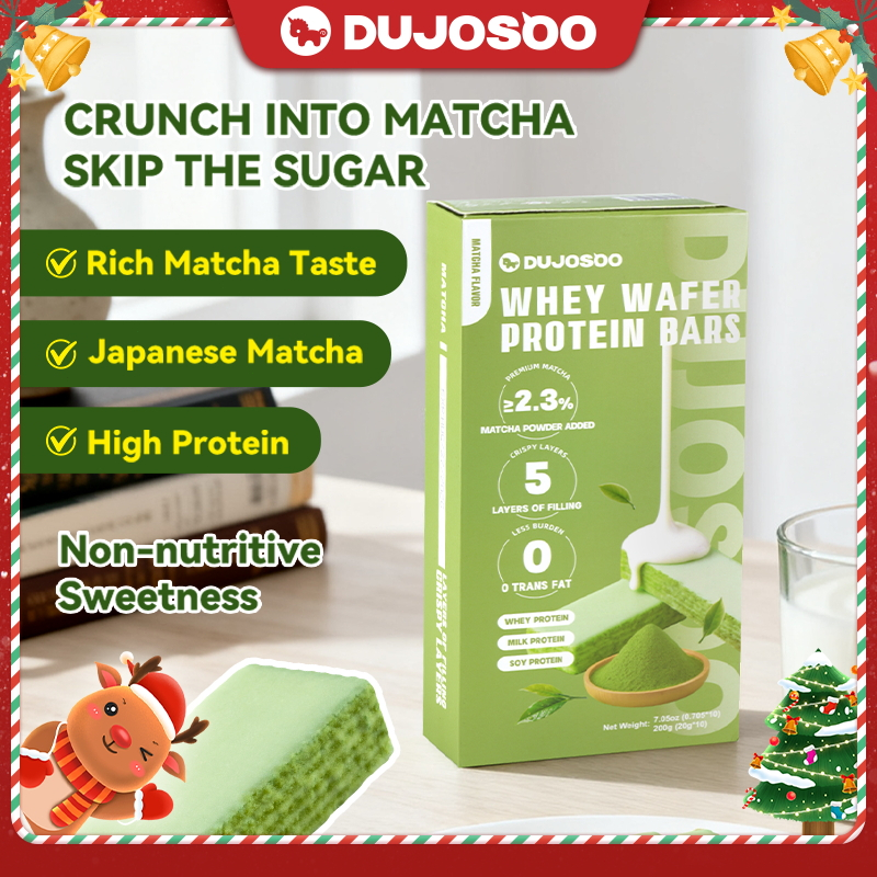 DUJOSOO Matcha Protein bars Japanese Matcha Wafer High protein ...