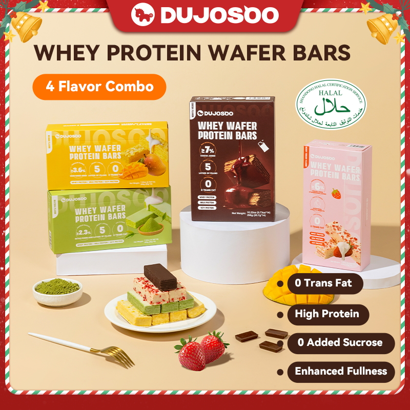DUJOSOO FDA Protein bar（Cocoa, berries, mango, matcha）flavor Low sugar ...