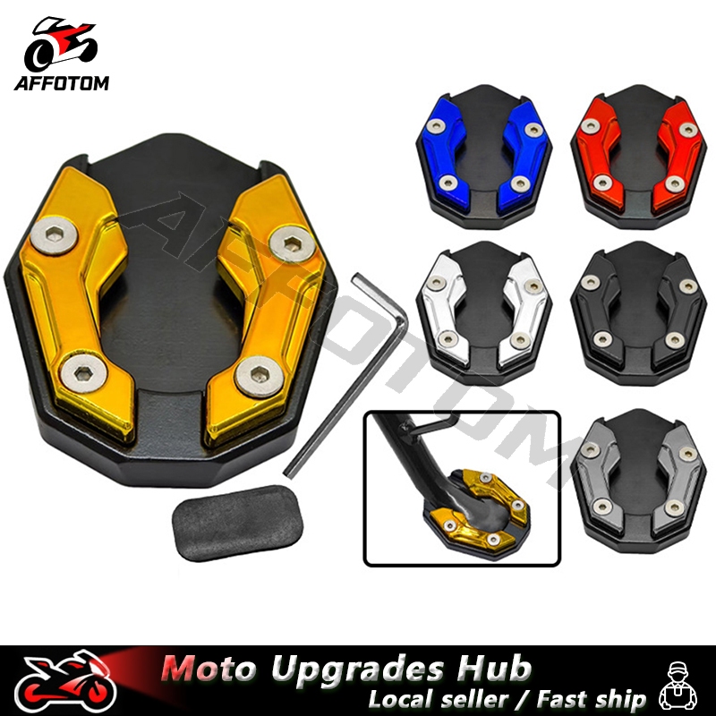 AFFOTOM Motorcycle Scooter Kickstand Extender Pad - Side Stand Foot ...