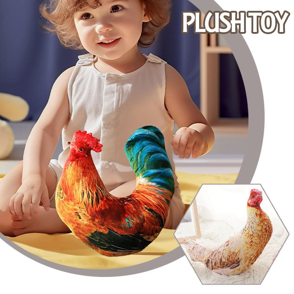 28cm/47cm Creative Simulated Rooster Plush Toys Stuffed Chicken Home ...
