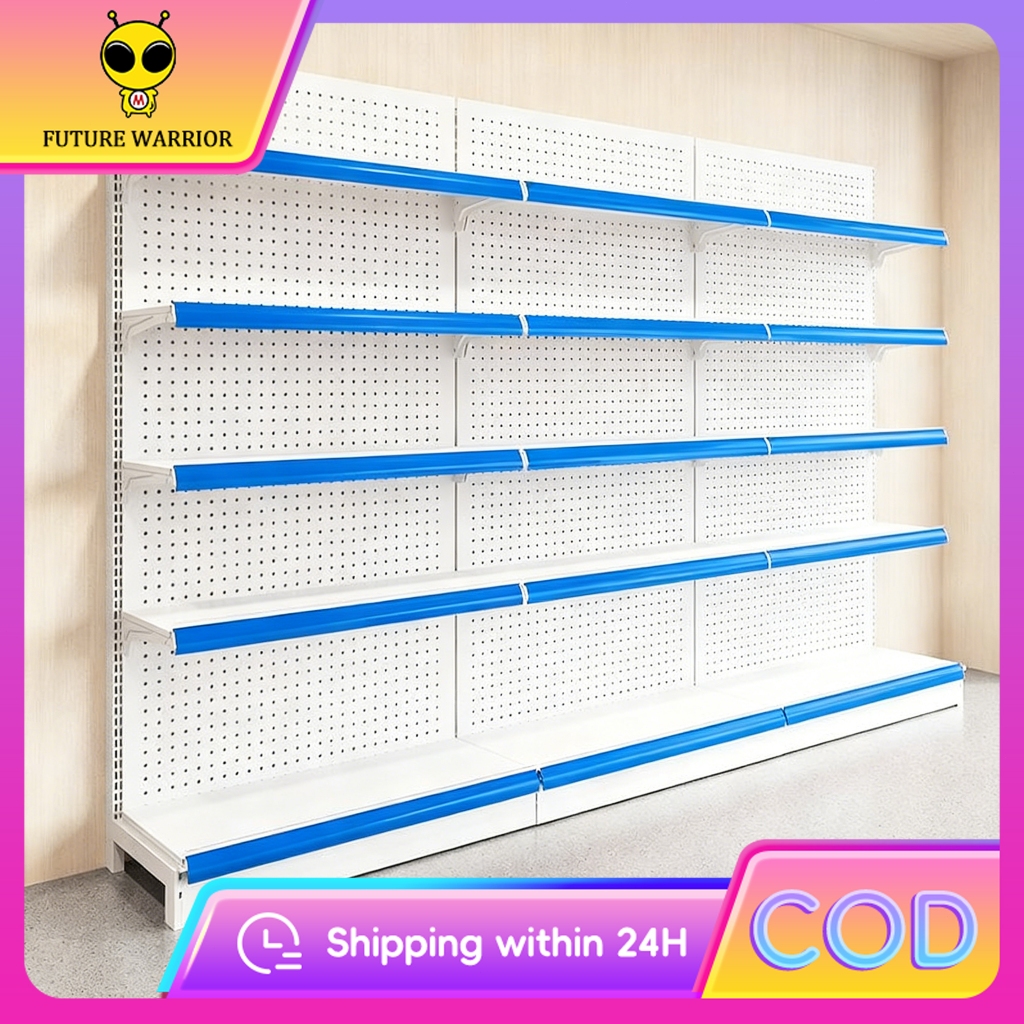 5 Tier Metal Shelving Supermarket Snack Rack Kitchen Multi Use Storage ...