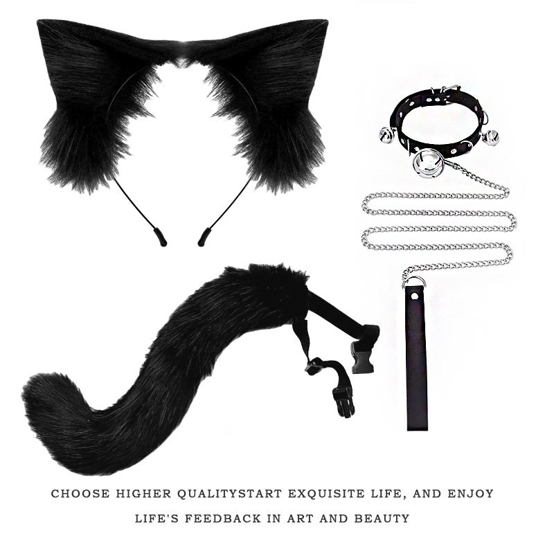 Wolf Ear Headband cosplay Party Cat Ear Headwear Wolf Tail Stage ...