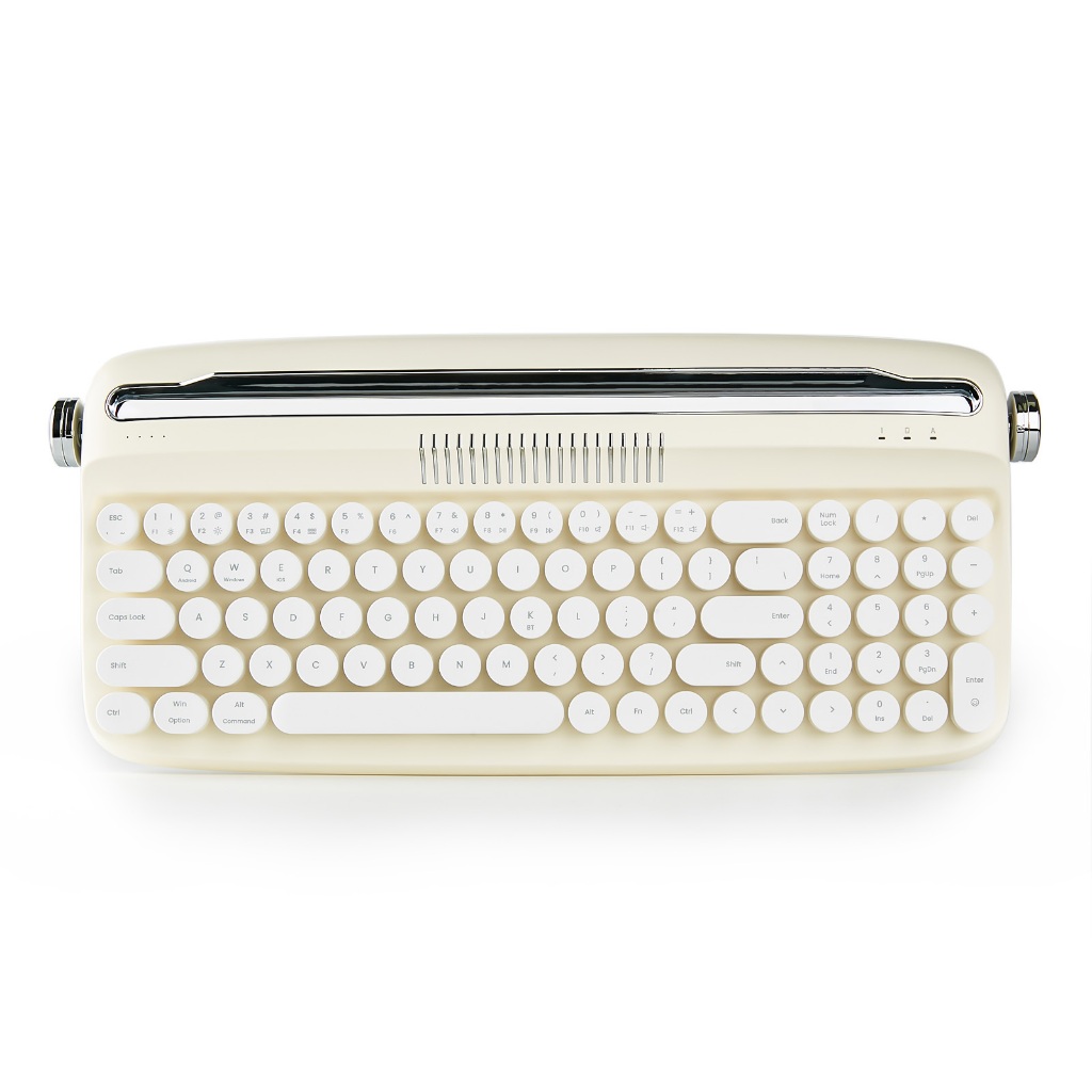 YUNZII ACTTO B309 Wireless Retro Typewriter Membrane Keyboard, 82 Keys ...
