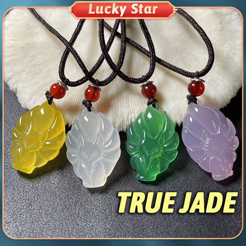 2026 Nine Tailed Fox Queen True Jade Stone Necklace Pendant Healing ...