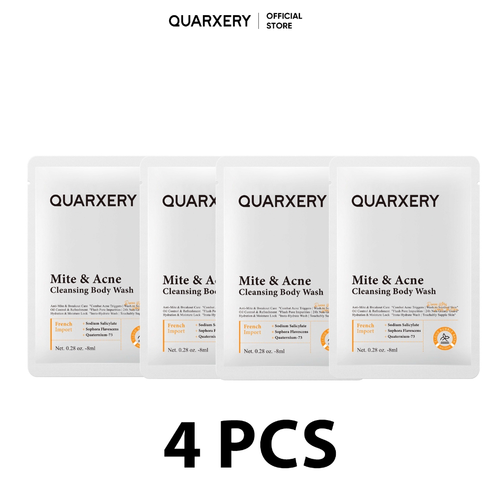 QUARXERY Mite&Acne Cleansing Body Wash Trial Pack 8ml *4pcs Remove ...