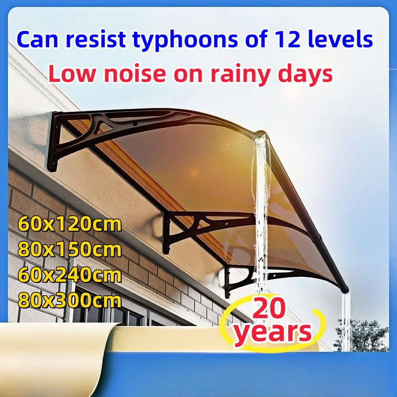 60x100cm Heavy-duty Awning Canopy with Bracket Frame Outdoor Waterproof ...