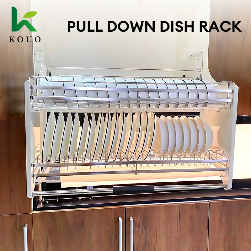 KOUO High Quality Pull Down Dish Rack Organizer Spice Rack Pull Down ...