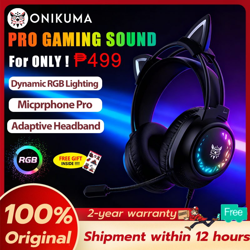 Onikuma X92 RGB Wired Headphones Gaming Headset With Mic Noise ...