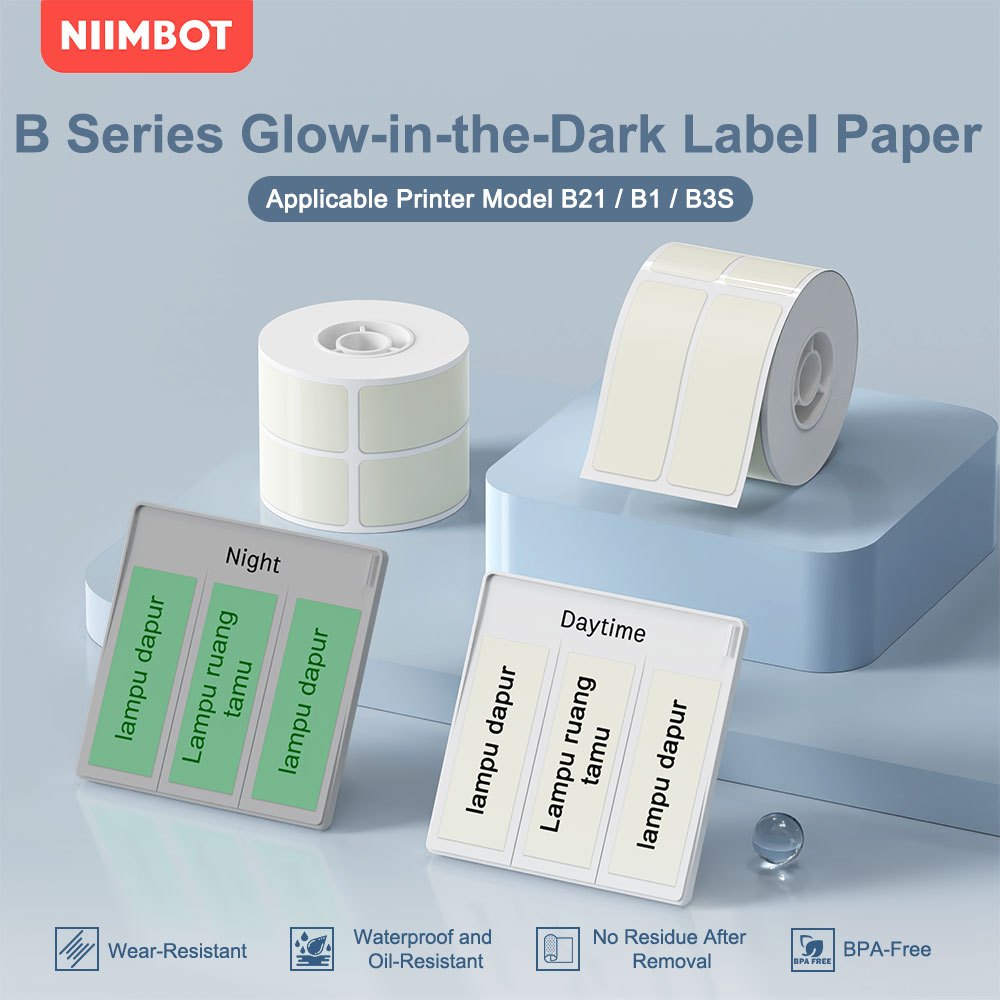 NIIMBOT B21/B1/B31 Glow-in-the-dark transparent label paper, used for ...