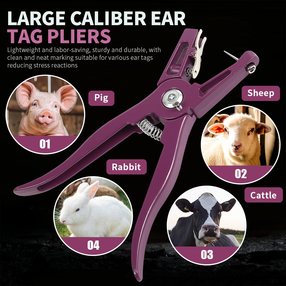 1Pc Livestock Ear Tag Pliers Purple Metal Animal Ear Thorn Tongs Swine ...