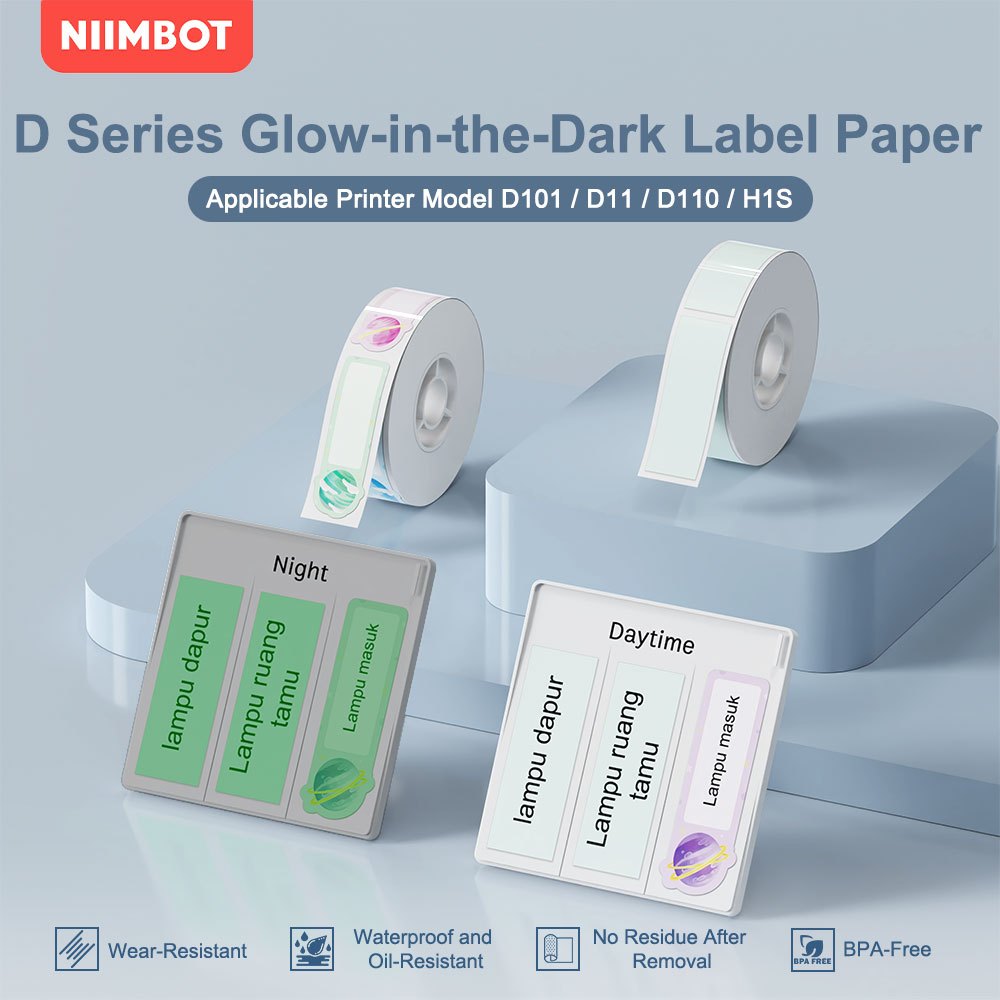NIIMBOT D11/D110/D101 Glow-in-the-dark transparent label paper is ...