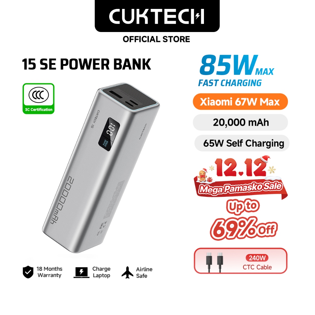 【CCC Certification Option 】 CUKTECH 85W Max Fast Charging 20000mAh ...